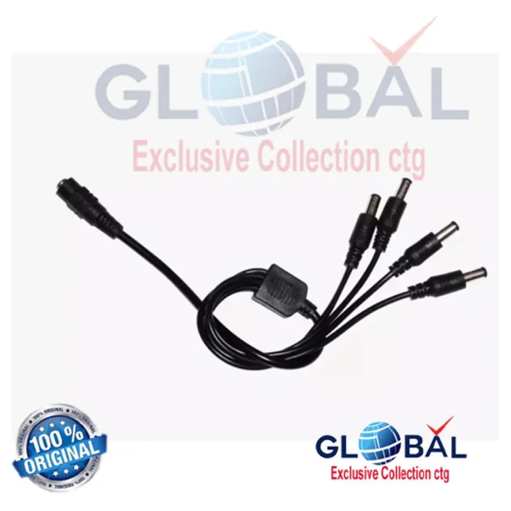 1 to 4 DC Power, 4-Port Splitter Adapter Adaptor Cable CCTV Camera ...