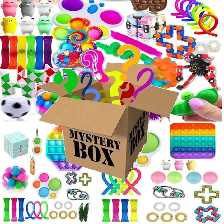 Random Toys Pack Mystery Gifts Box Surprise Bubble Fidget Anti Stress ...