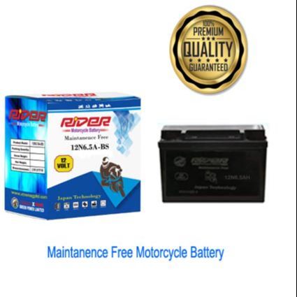 Model-12N6.5AH Rider Maintenance Free Motorcycle/Bike Battery | Daraz ...
