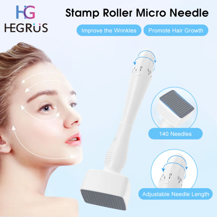HEGRUS Roller Micro Derma Needle Stamp Adjustable Needles Length Roller ...