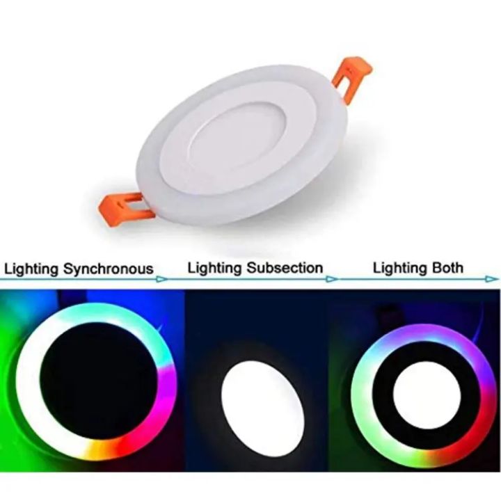 LED 6W(3W+3W) Concealed Round Pink Blue Green (PBG) Colour Panel ...
