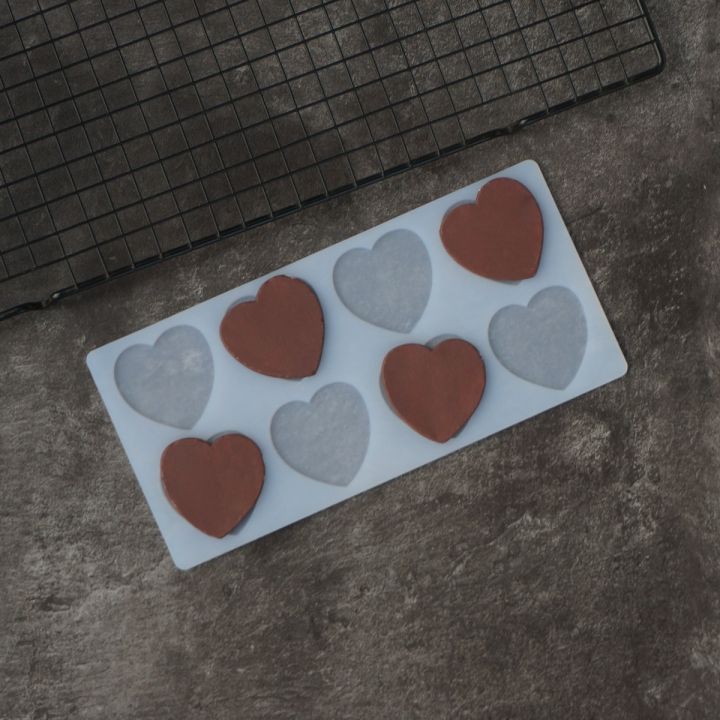 【happy one】Regular Heart Shape Chocolate Mold Cake Silicone Transfer ...