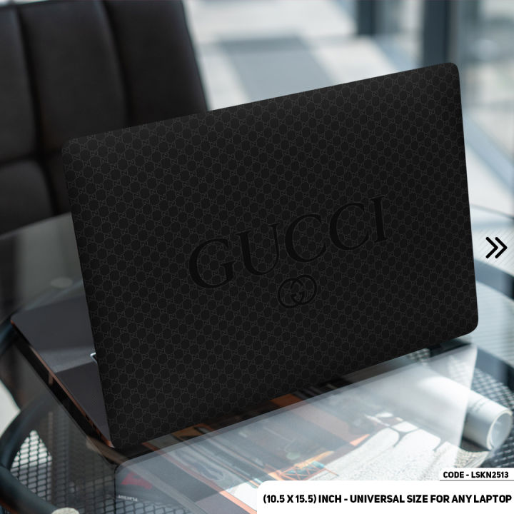 Luxury Brand Iconic Pattern Black Laptop Stickers & Laptop Skin ...