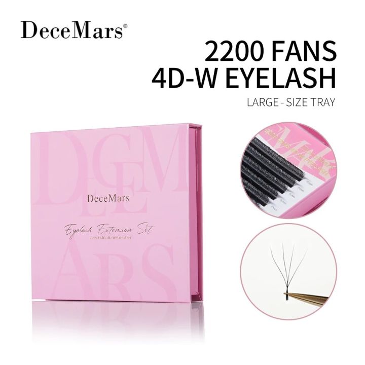 DeceMars Large Amount 4D W Eyelash Extension Large-size Tray 2200 Fans ...