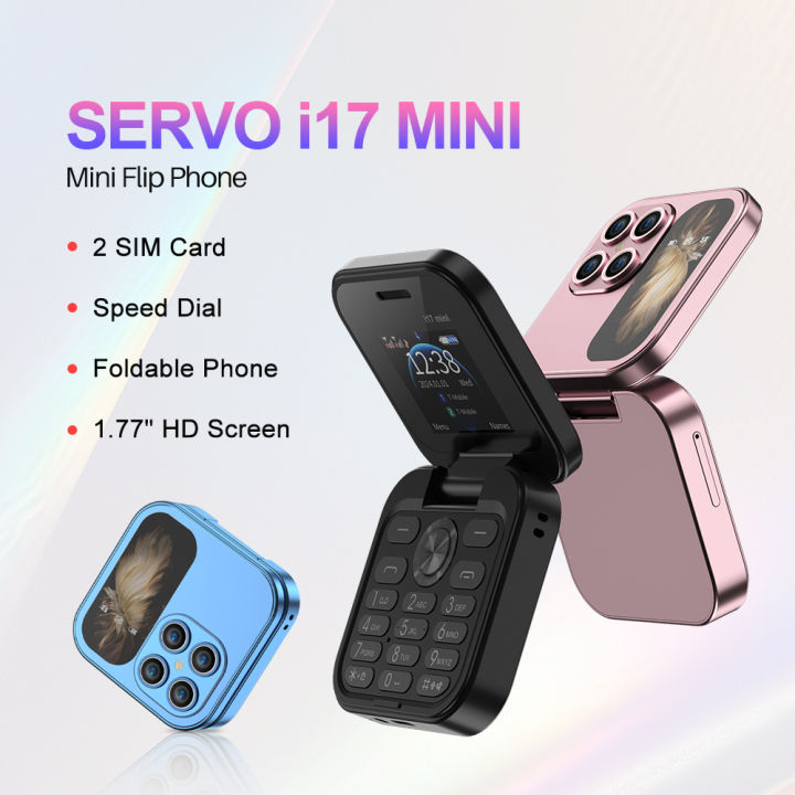 2024 NEW SERVO i17 Mini Dual SIM Small Flip Mobile Phone 2G GSM Speed ...