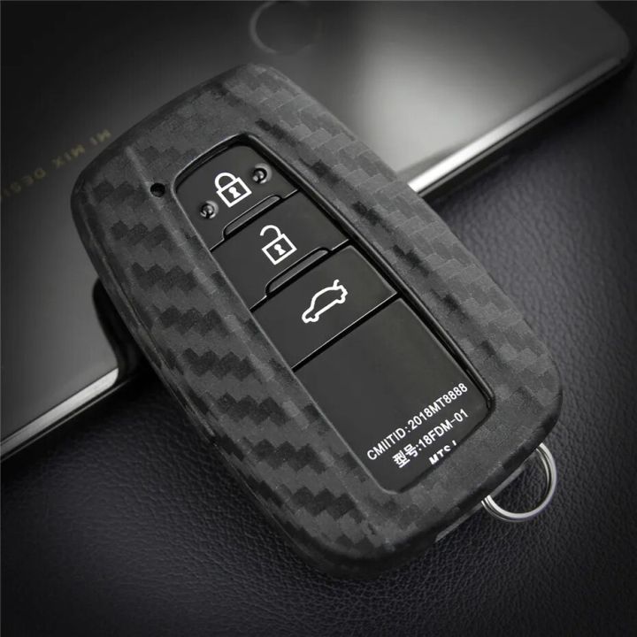 【Mary DAI Store】soft Carbon Fiber Car Key Cover For Toyota Prado 2017 ...