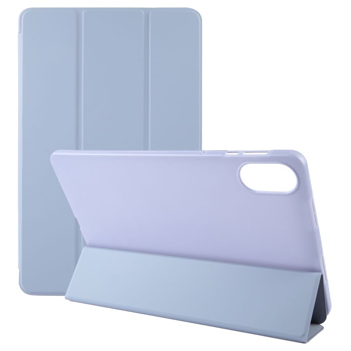 Solid Color 3-folding Leather Tablet Case For Honor Pad X9 / X8 Pro ...
