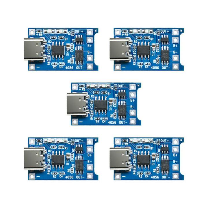 5Pcs Tp4056 Type-C Usb 5V 1A 18650 Lithium Battery Charger Module With ...