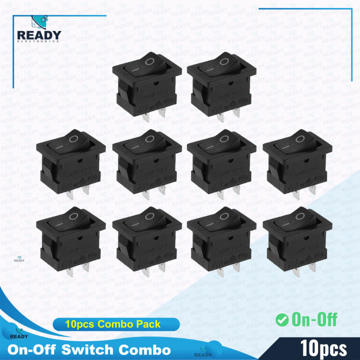 10 PCS COMBO OFFER- 6A 3Pin BLACK Color MICRO Rocker Switch 3 Pin 6A ...