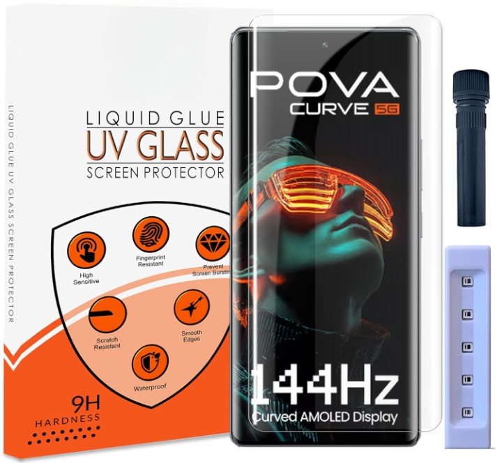 Tecno Pova Curve Mossily UV Curved Glass - Advanced Border Less Full ...