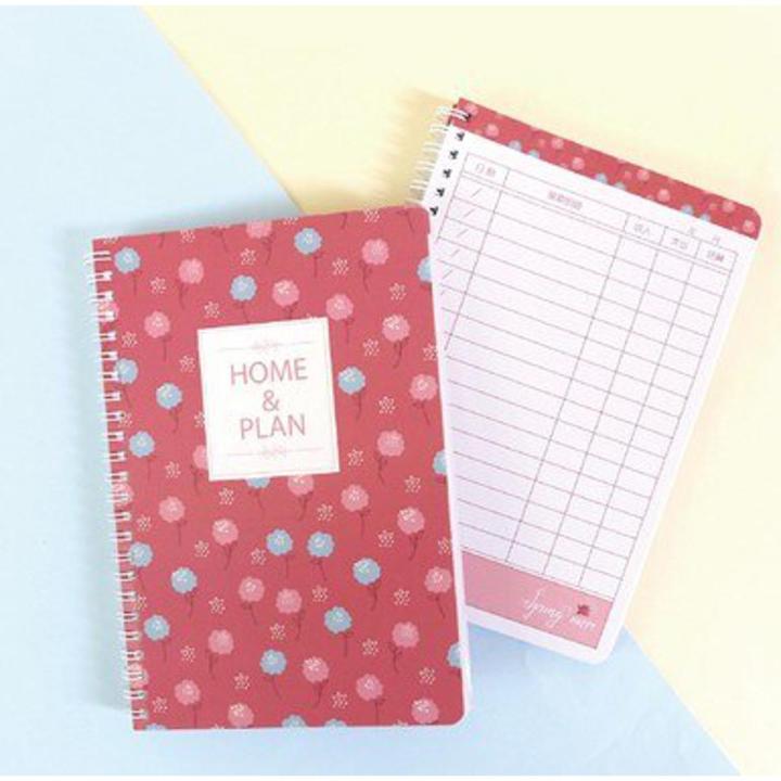 【happy one】family financial accounting notebook lovely Flower coil ...