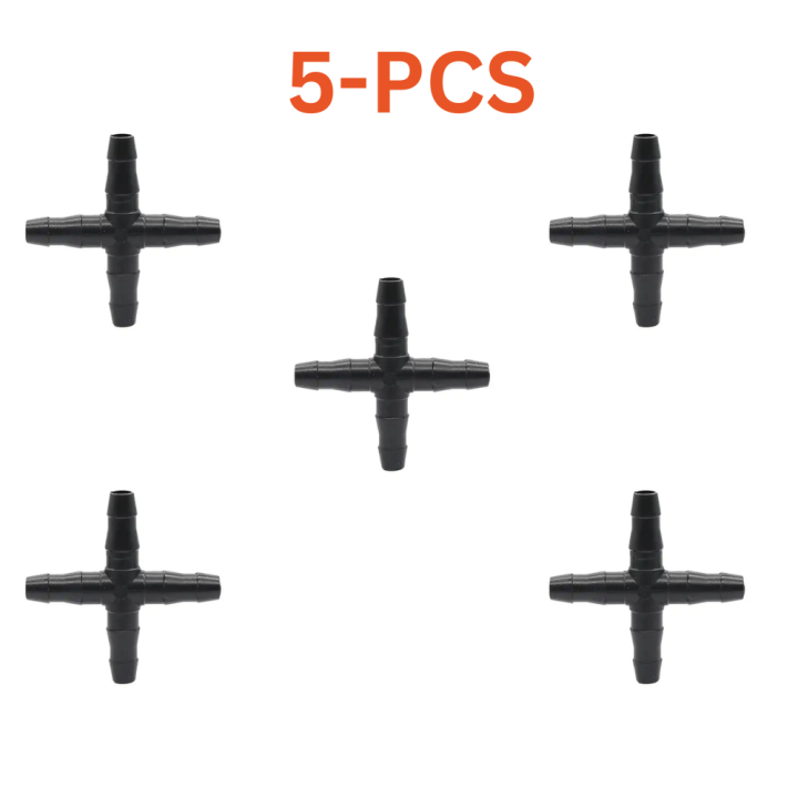 4 Way Cross Tee Connectors for 4/7mm Microtube, Irrigation Pipe for ...