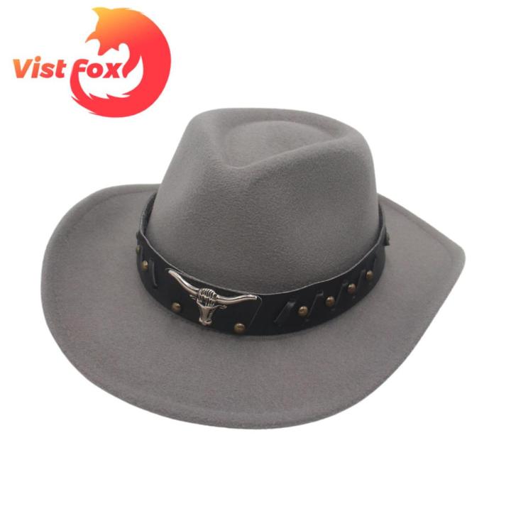 Vist Fox Cowboy Hat Western Style Curled Edge Bowler Hat | Daraz.com.bd