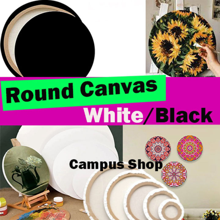 Round Canvas for Painting & Drawing 5, 6, 8, 10, 12, 16 Inches - White ...