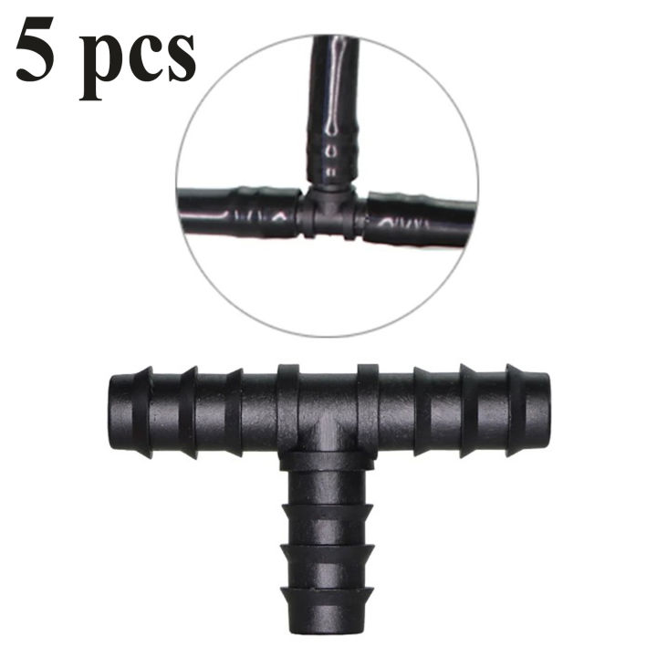 5 pcs 16 mm Tee Three Way Connectors Irrigation Garden Water Connectors ...