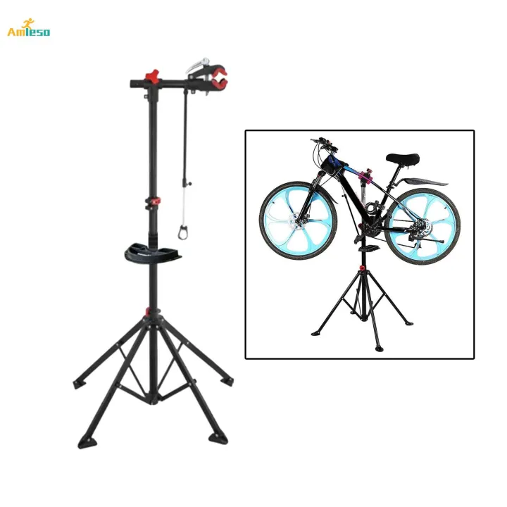 Bike Repair Stand with Tool Tray Foldable Home Bike Stand for ...