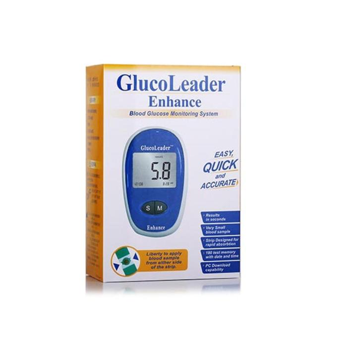 Glucoleader Enhance Blood Glucose Meter-Blue With 10 Test Strips ...