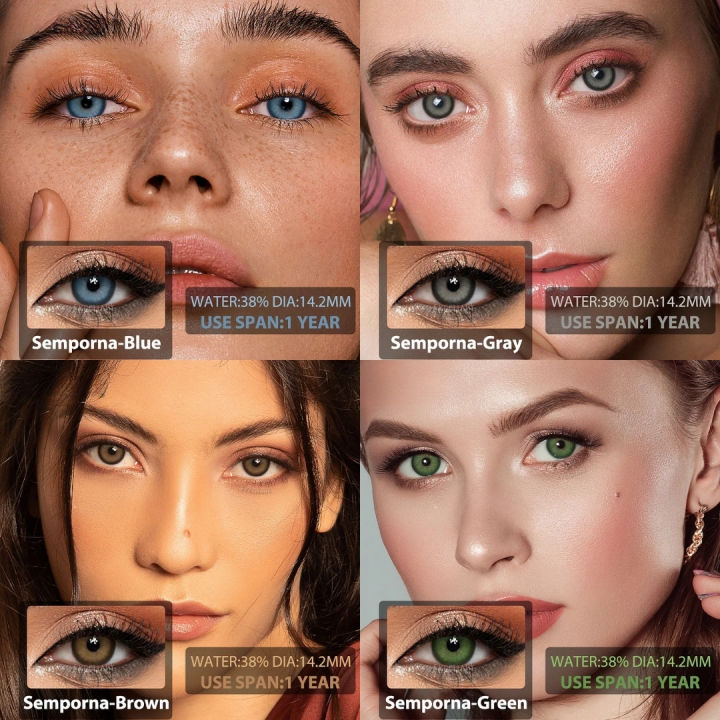 New Premium Ksseye Sem_por_na (Blue, Brown, Gray & Green) Color Contact ...