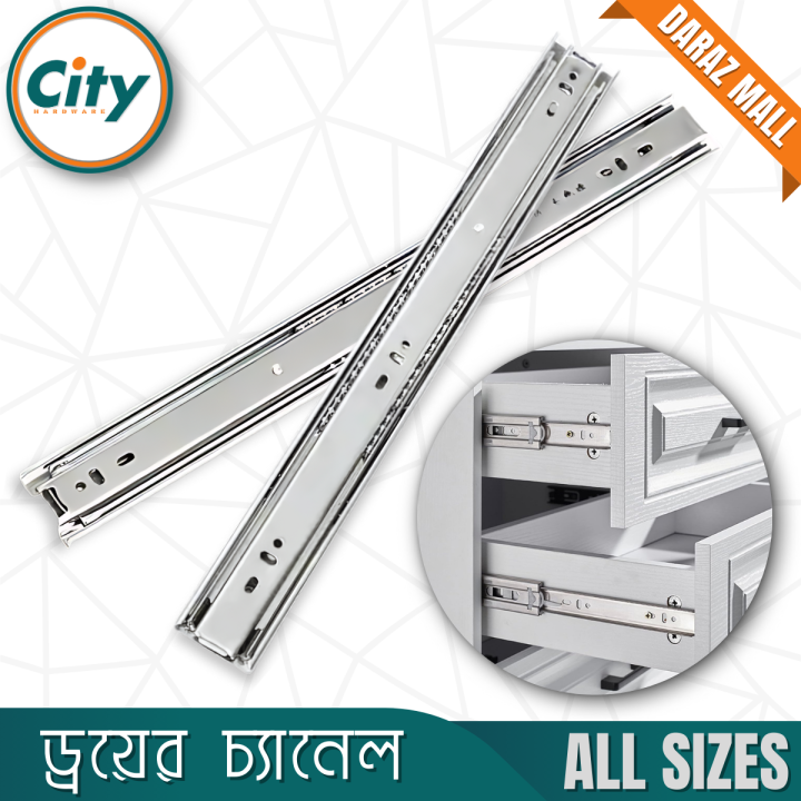 1 Pair Stainless Steel Drawer Slider Ball Bearing Slider Full Extension ...