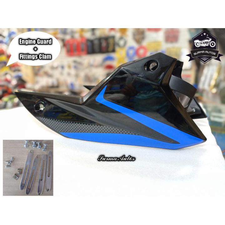 Pulsar Motorcycle Engine Guard + Fittings Claim Full Set ( Black/Blue ...