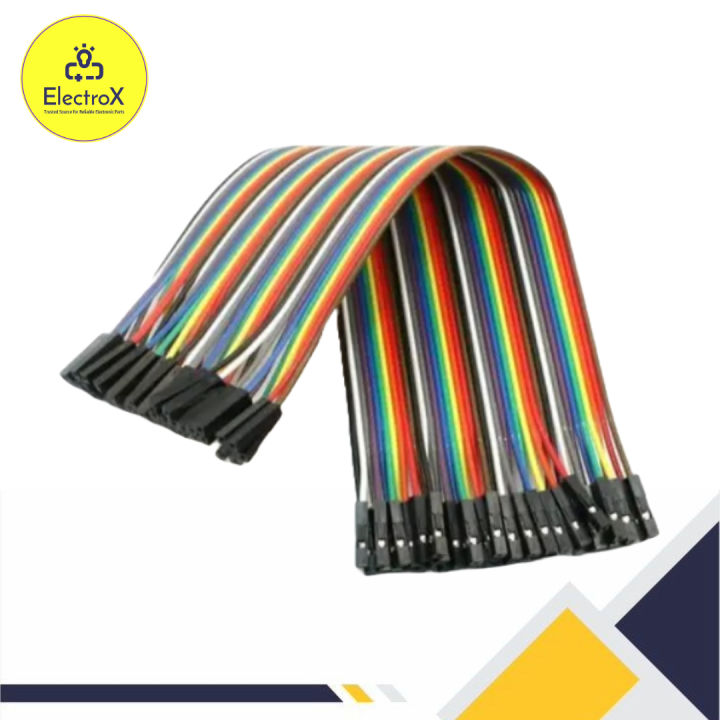 40pcs In Row Dupont Cable 20cm 2.54mm 1pin 1p-1p male to Female Jumper ...