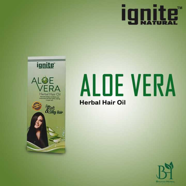 BSTI Approved Indian Hair care products Ignite Aloe Vera Hair oil - 200 ml | Daraz.com.bd