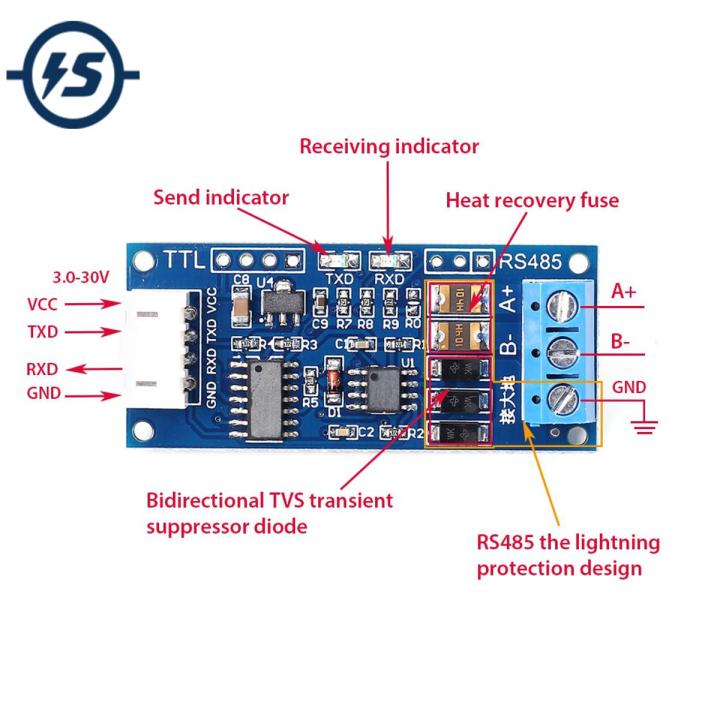 【happy one】TTL to RS485 For Arduino USB Module Converter AVR 30V ...