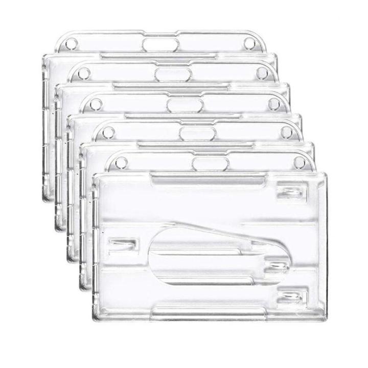 Hard Plastic ID Access Card Cover Credit Card Case Badge Holder Double ...