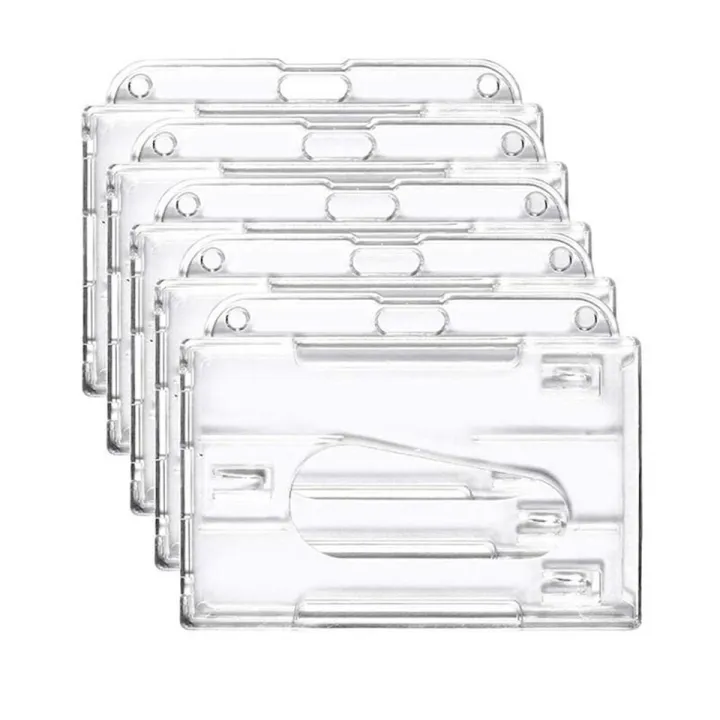 Hard Plastic ID Access Card Cover Credit Card Case Badge Holder Double ...