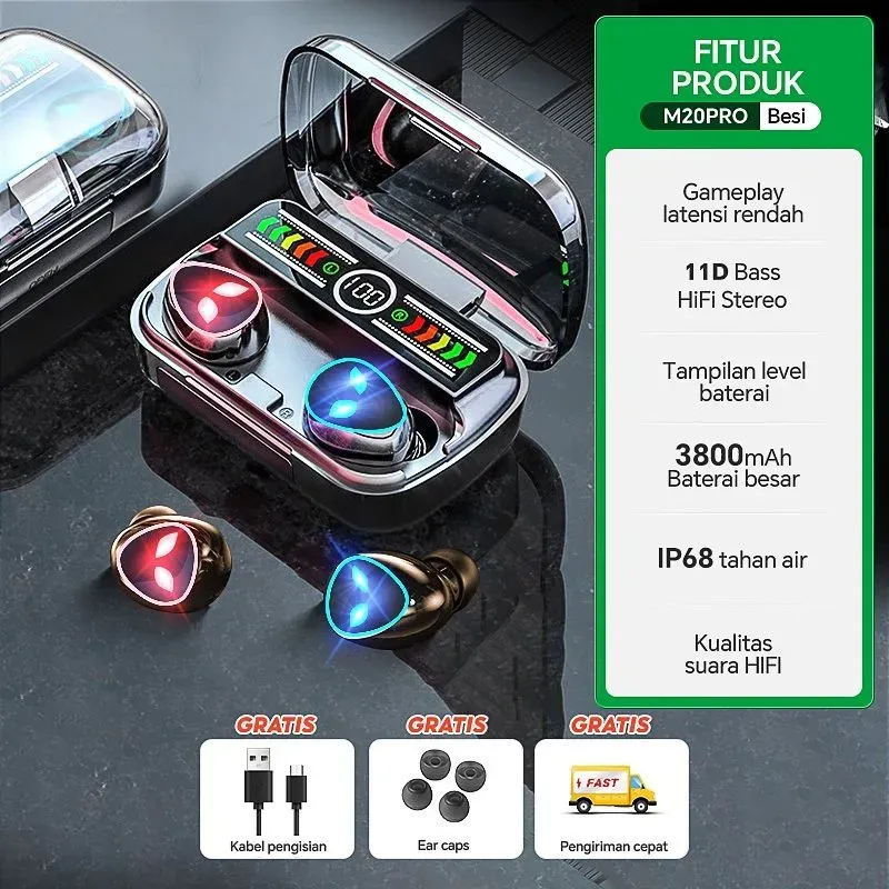 M20 Pro TWS Earbuds HD Voice Electro Noise Cancelling Earphones