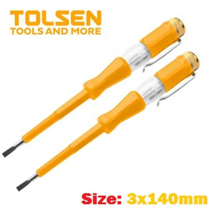 TOLSEN 2Pcs Voltage Tester 100-500V 3X140mm Neon Bulb Model: 38114 ...