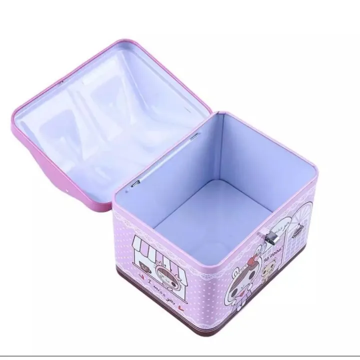 Metal House Shaped Coin Box Cartoon Kids Money Box piggy bank for kids ...