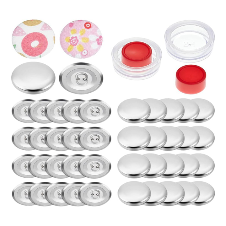 100 Sets Cover Button Kit with Tools,Fabric Button Making Kit,Fabric ...