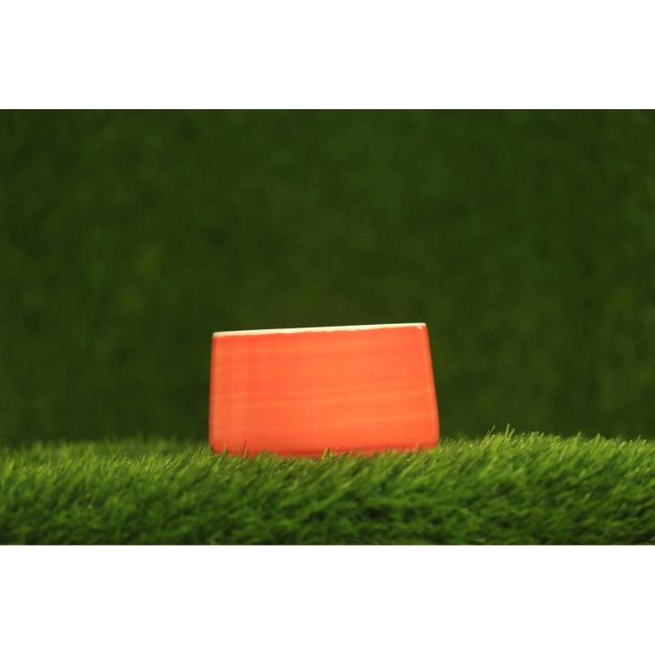 Orange color ceramic pot and drainage system | Daraz.com.bd