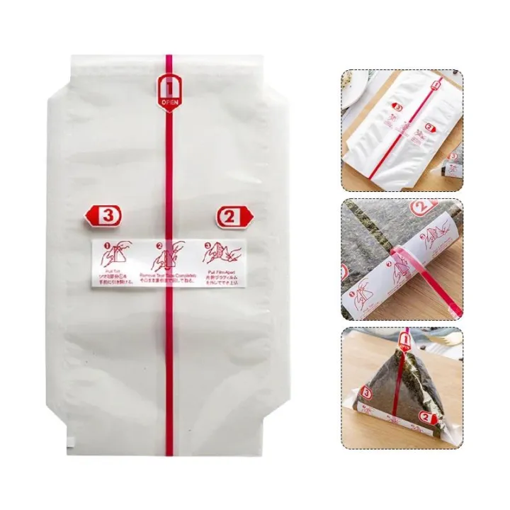 100Pcs Triangular Rice Ball Packaging Bag Nori Seaweed Onigiri Sushi ...