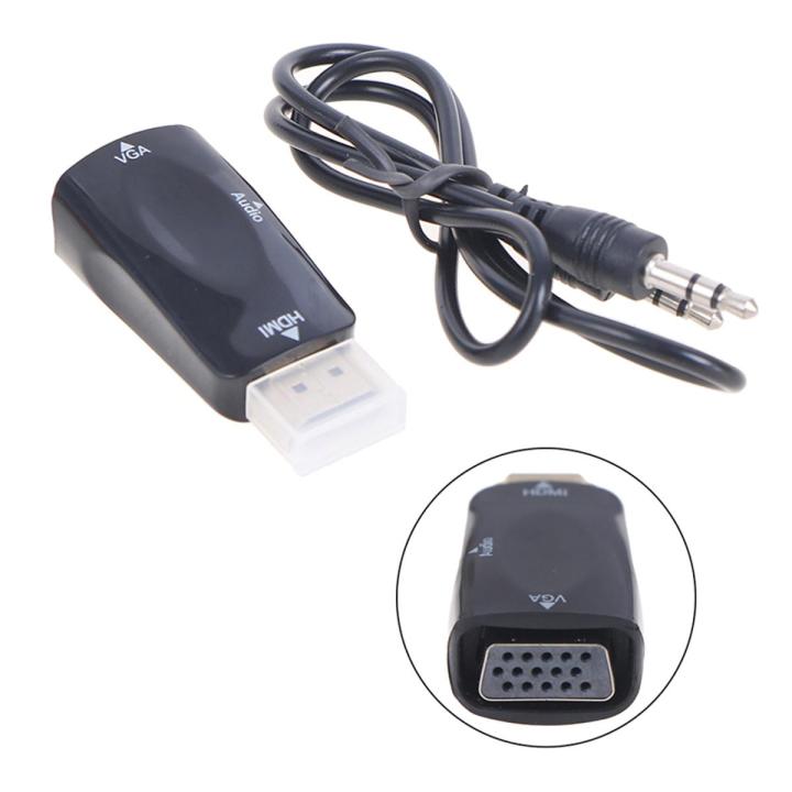 HDMI to VGA Adapter Audio Cables Converter Male to Female HD 1080P For ...
