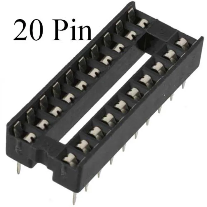 5Pcs- 20Pin IC Base 20 Pin Leads PCB Mount Low Cost IC Socket DIL DIP ...