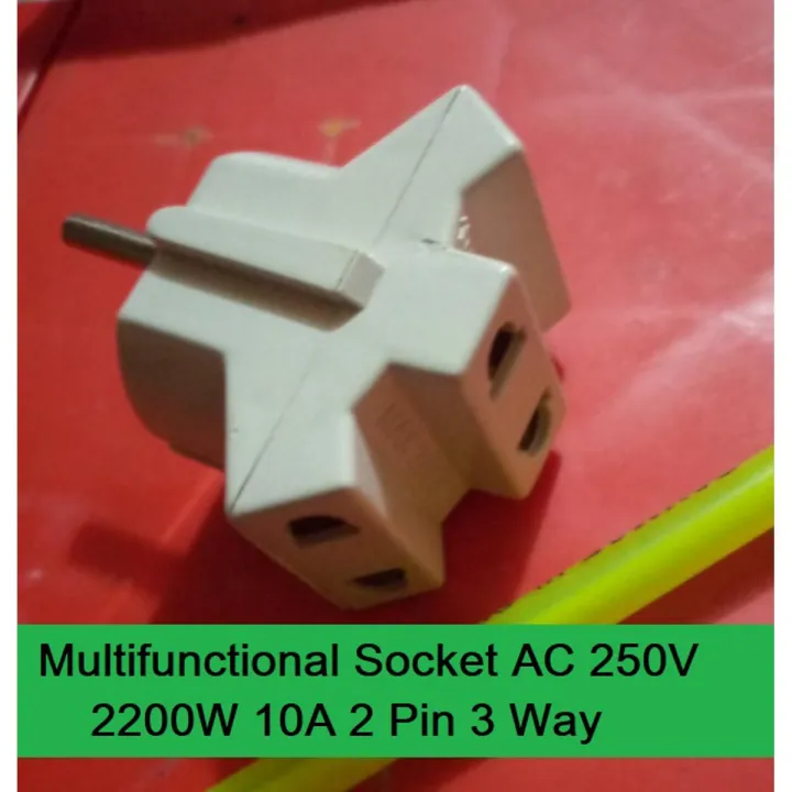 Electrical Multifunctional Socket AC 250V 2200W 10A 2 Pin 3 Way Multi ...