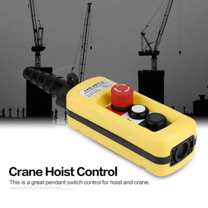 Crane Switch 3-Button Hoist & Crane Pendant Control Station – Emergency ...