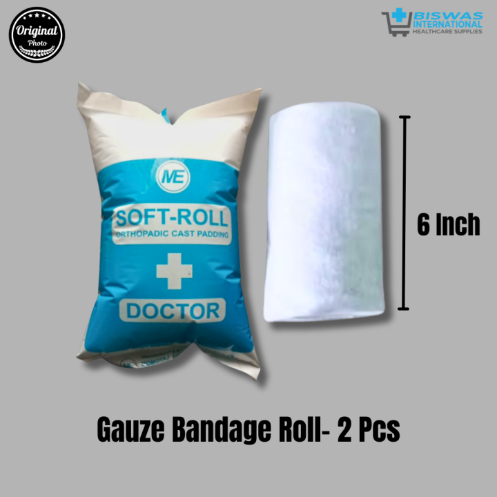 2 Pcs Soft Roll Orthopaedic Cast Padding Doctor -Gauze Bandage Roll 6 ...