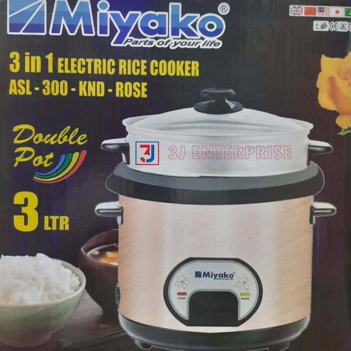 Miyako 3 In 1 Electric Rice Cooker /Miyako Rice Cooker Double Pot 3 Ltr ...