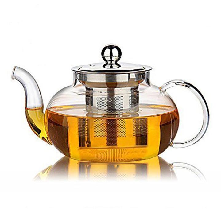 Heat Resistant Glass Teaset Flower Tea Pot Puer Kettle Coffee Teapot ...