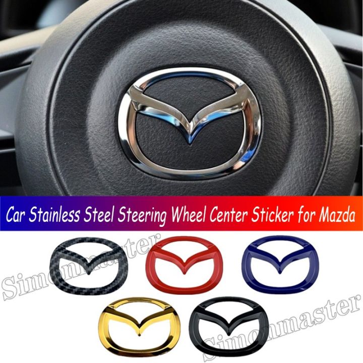 Car Stainless Steel Steering Wheel Center Emblem Sticker Auto Logo ...