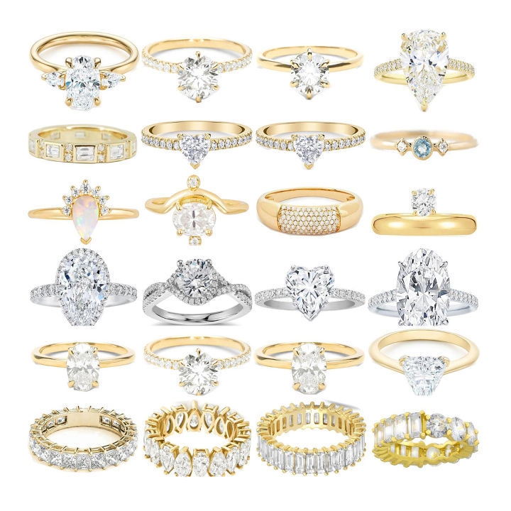 ZR102 custom vintage engagement womens silver ring 18k gold plated ...