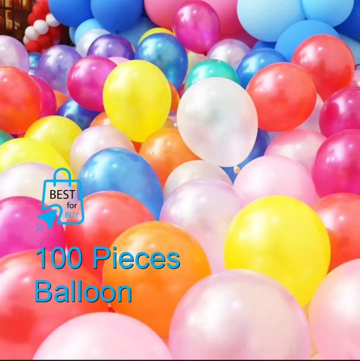 Multi Color Balloon 100 Pieces - Metal Balloon - Medium Size Balloon ...