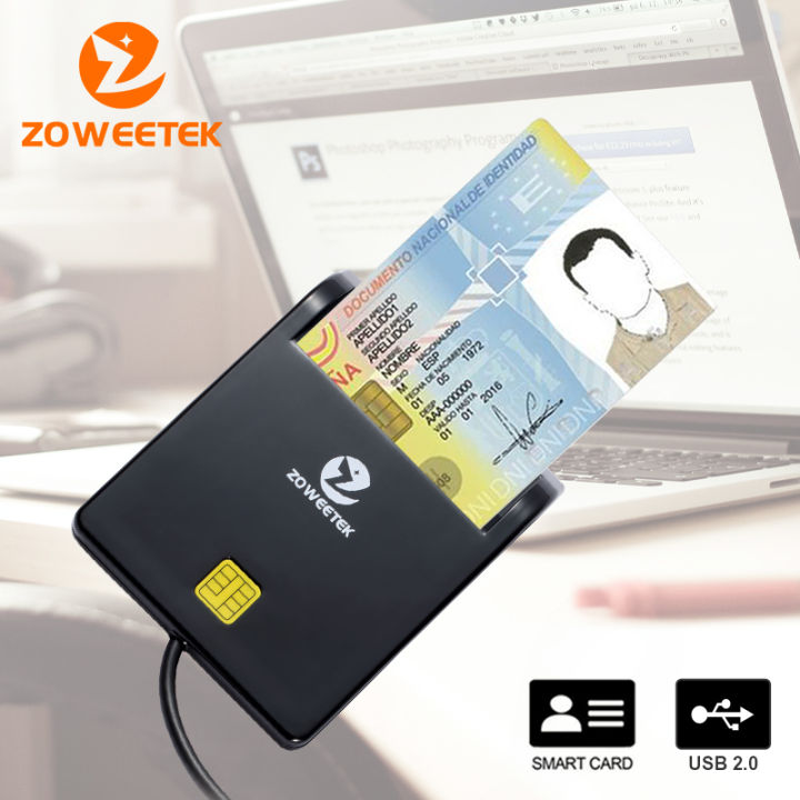 Zoweetek USB ID Smart Card Reader Electronic DNI Reader for ISO 7816 ...