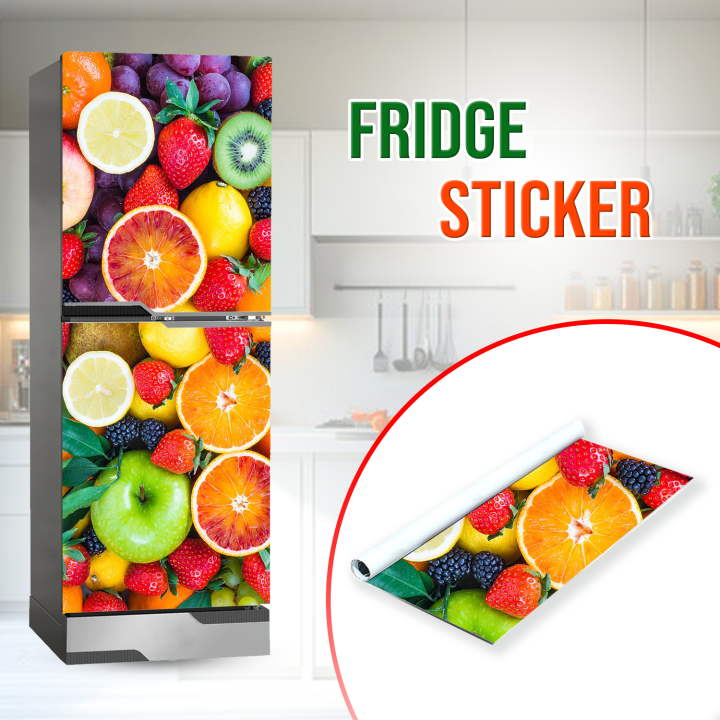 Fridge Stickers Beautiful Fridge door Decorative Sticker Wallpaper ...
