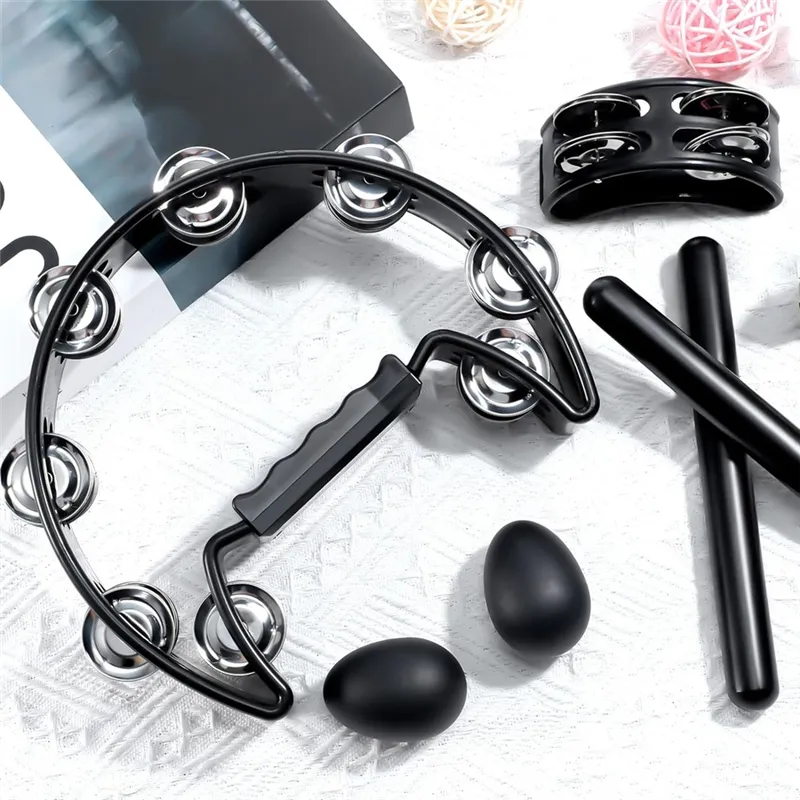 BRADOO 6 Pcs Tambourines, Hand Held Half Moon Tambourine with Rhythm ...