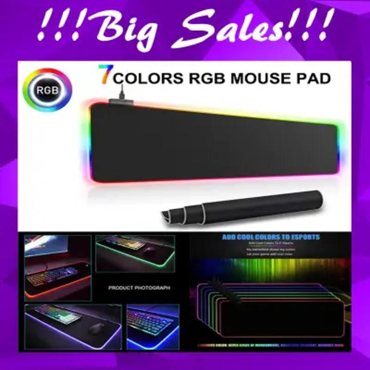 (BSHOP BD ) Ready Stock RGB Lighting Gaming Mouse Pad Waterproof Usb ...