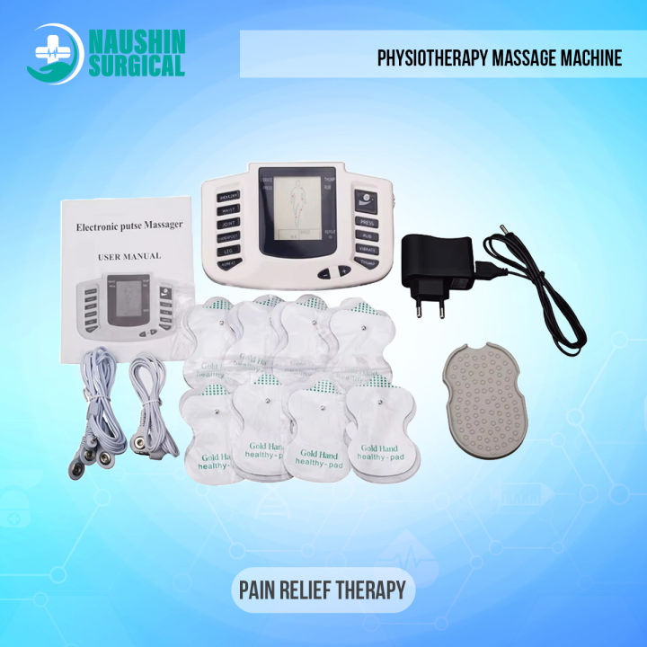 Physiotherapy Massage Machine with 4 Pads Body Pain Relief Therapy ...
